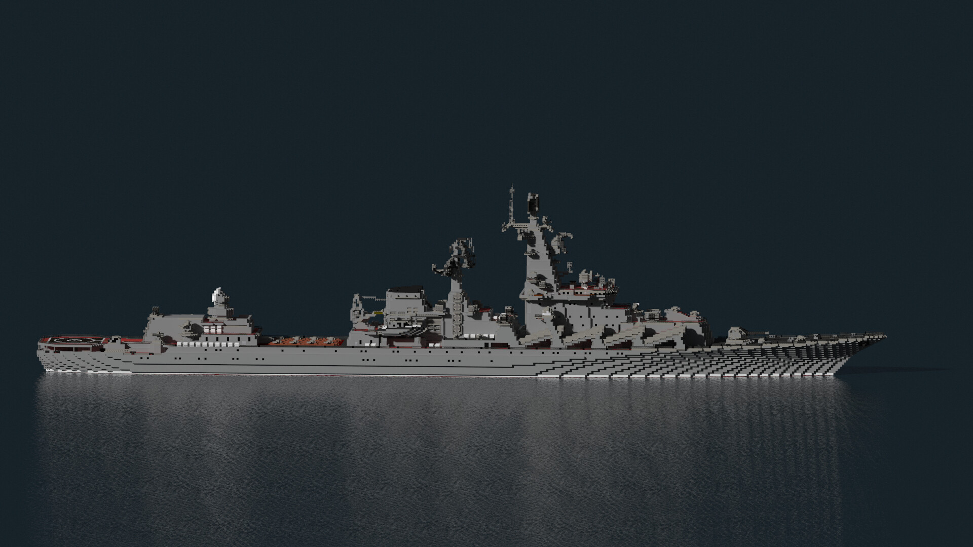 Russian navy Slava class cruiser - Moskva Minecraft Map