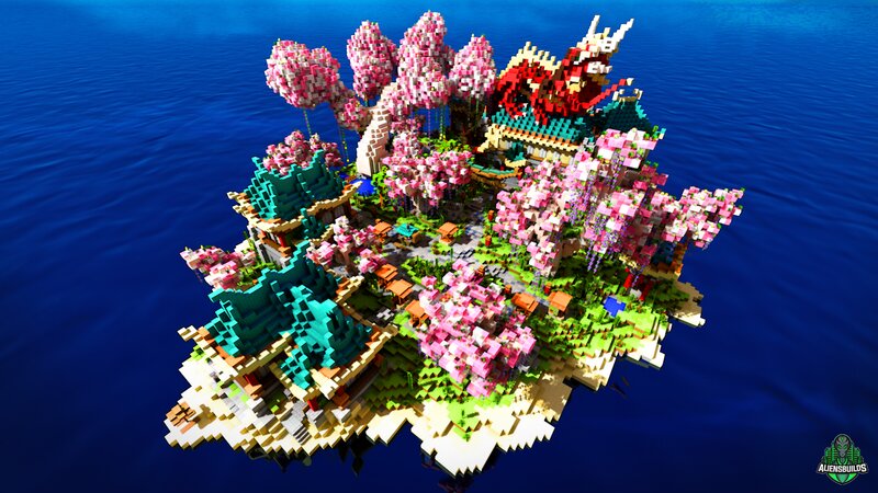 ⭐ EXCLUSIVE ⭐ Dragon House - AliensBuilds 🐉 Minecraft Map