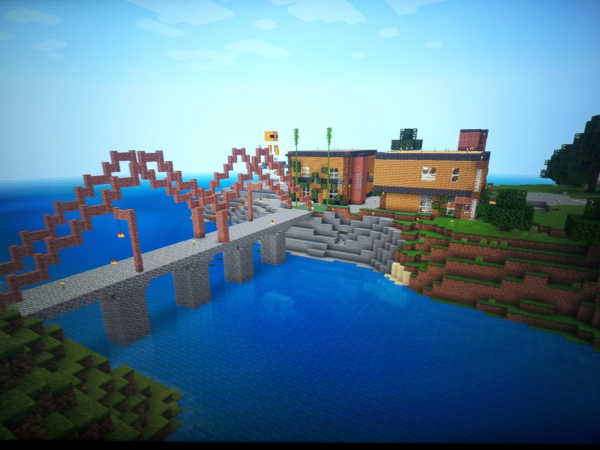 PS4 Minecraft simple base and bridge Minecraft Map
