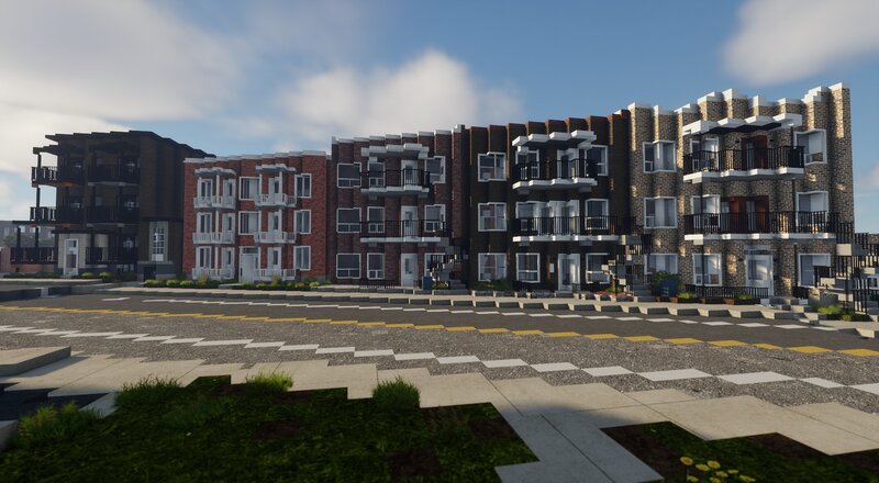 Realistic Angled Canadian Apartments Minecraft Map