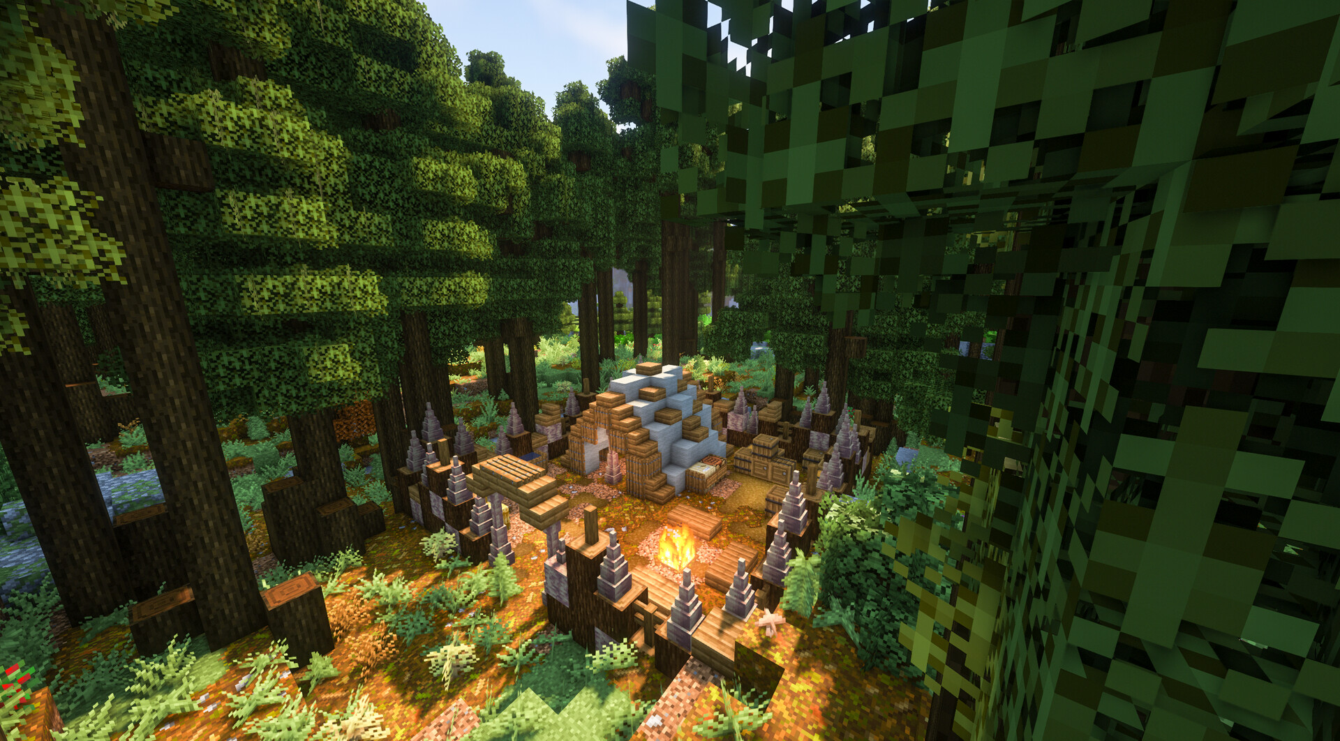 One Chunk Taiga Camp Minecraft Map