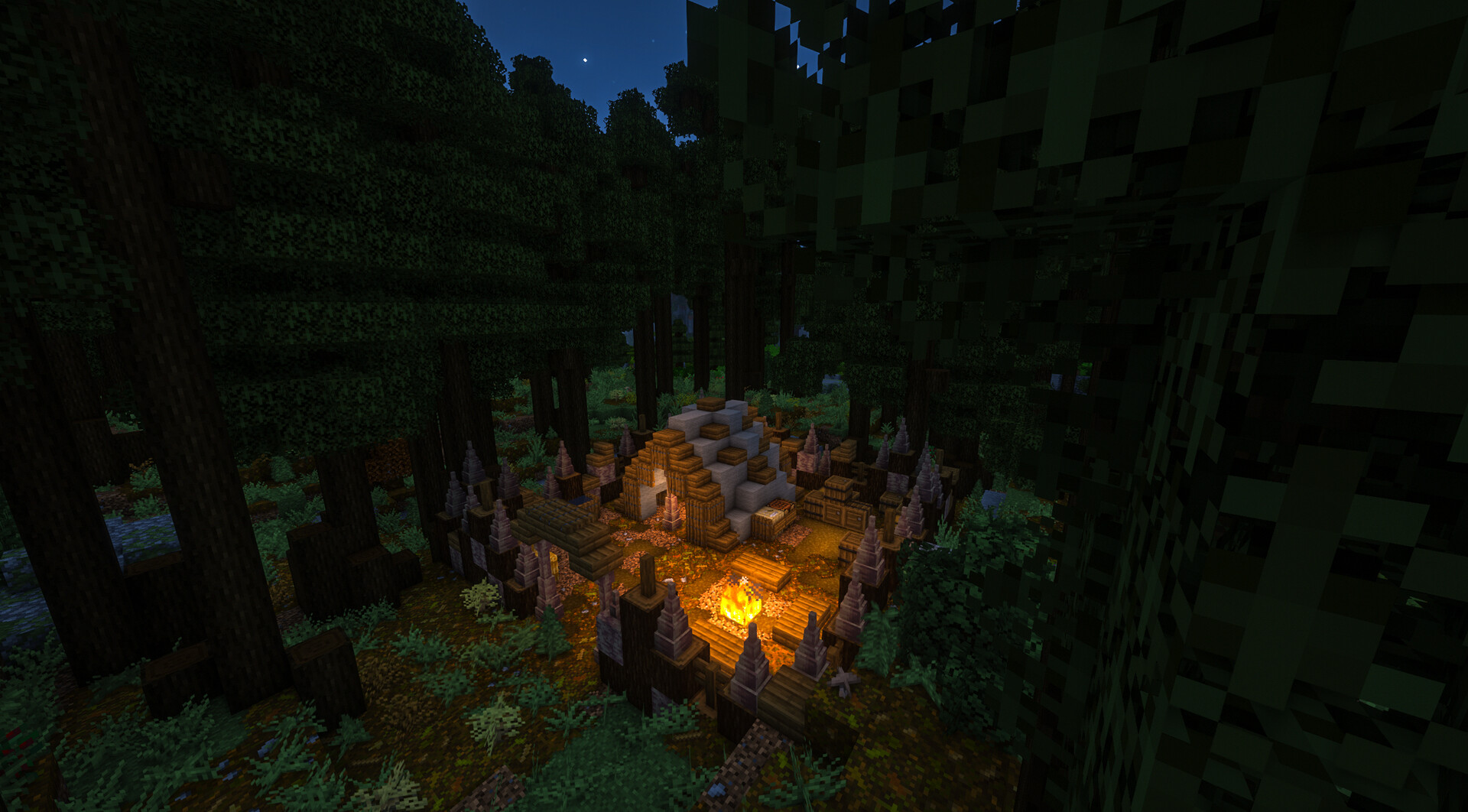One Chunk Taiga Camp Minecraft Map