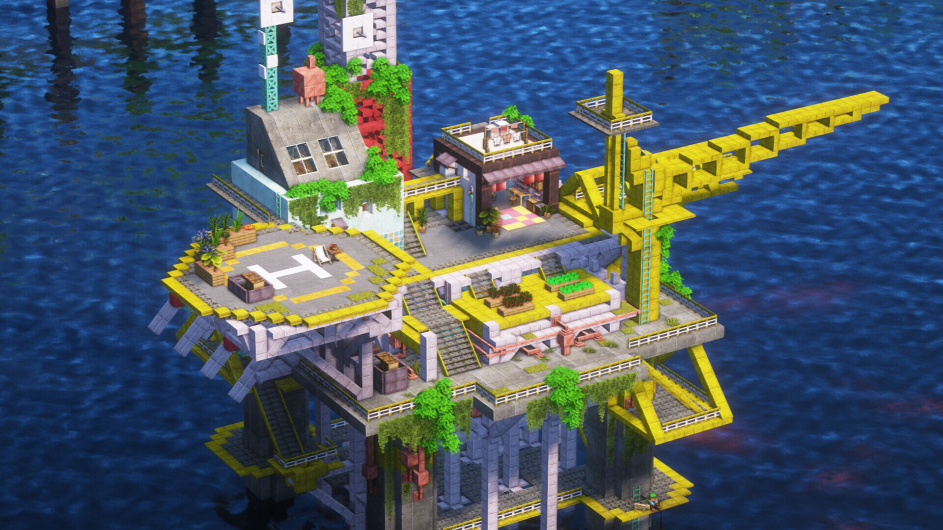 oil rig house Minecraft Map