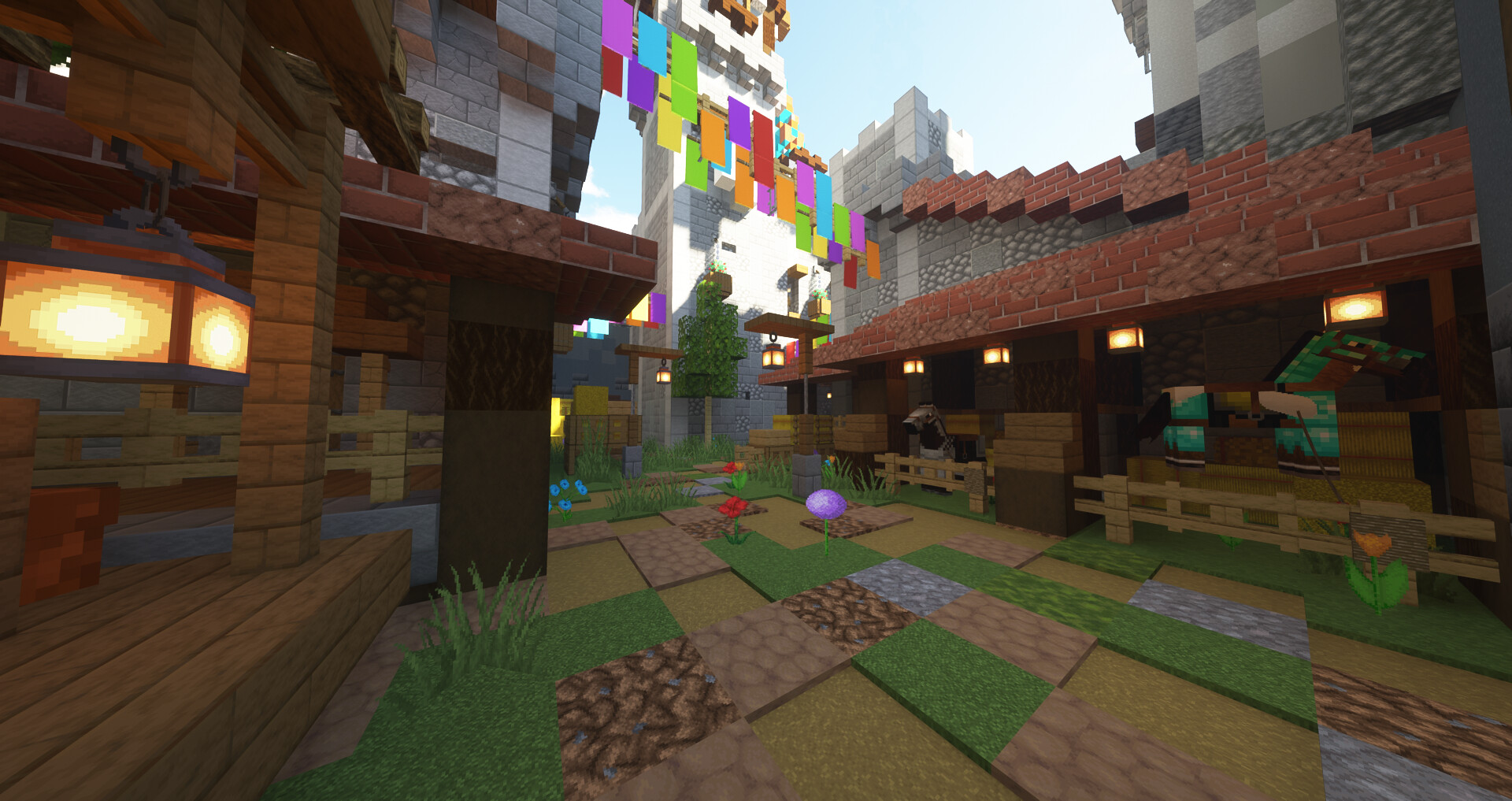 castle with forest and interior inside Minecraft Map