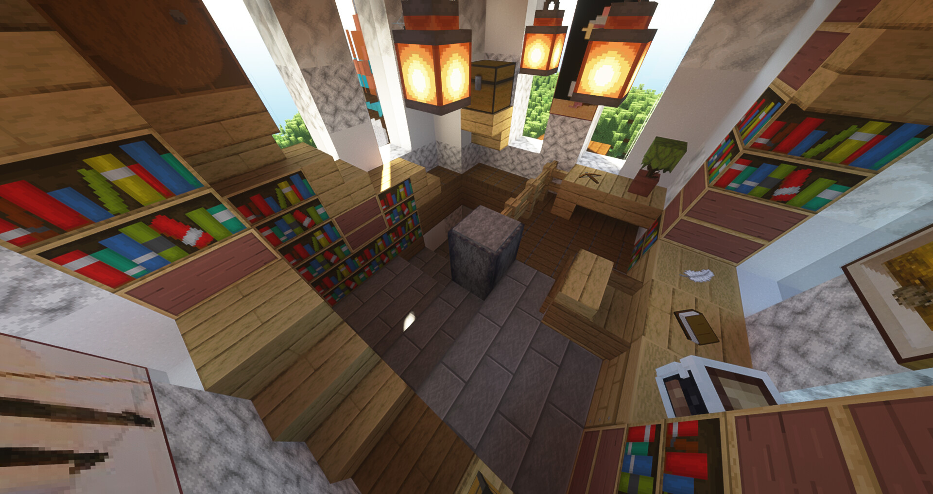 castle with forest and interior inside Minecraft Map