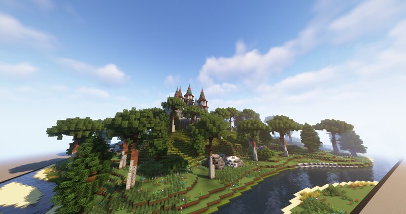 castle with forest and interior inside Minecraft Map