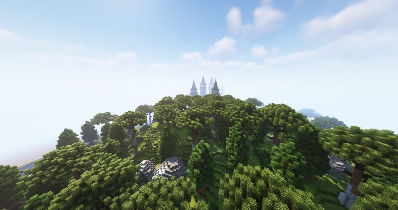 castle with forest and interior inside Minecraft Map