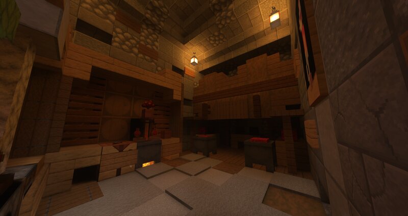 castle with forest and interior inside Minecraft Map