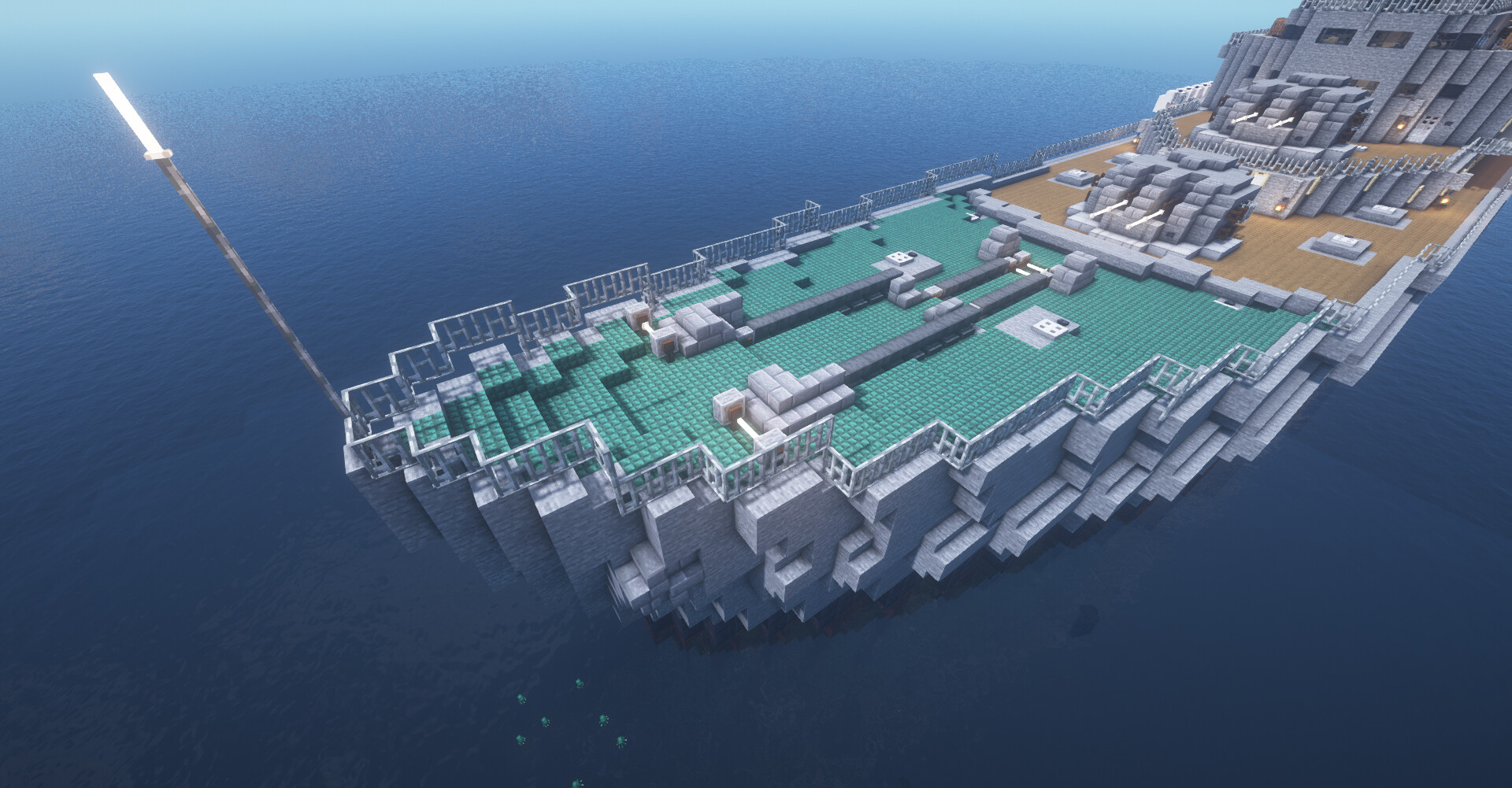 Bellerophon - GW96A - British Guided Missile Cruiser - Full Interior Minecraft Map