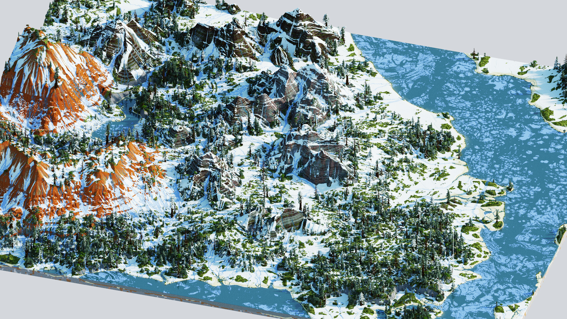 BleakLand - 8000x8000 Multibiome Terrain Minecraft Map