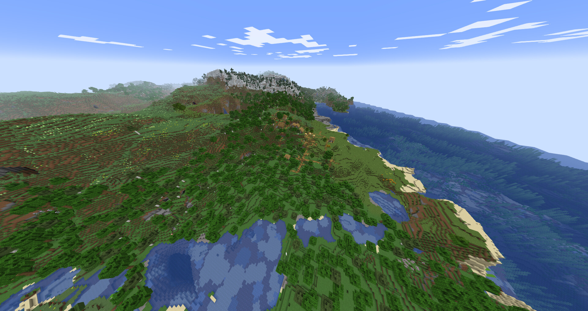 Gorgeous big spacious seed with mountains, island with the cliffs ...