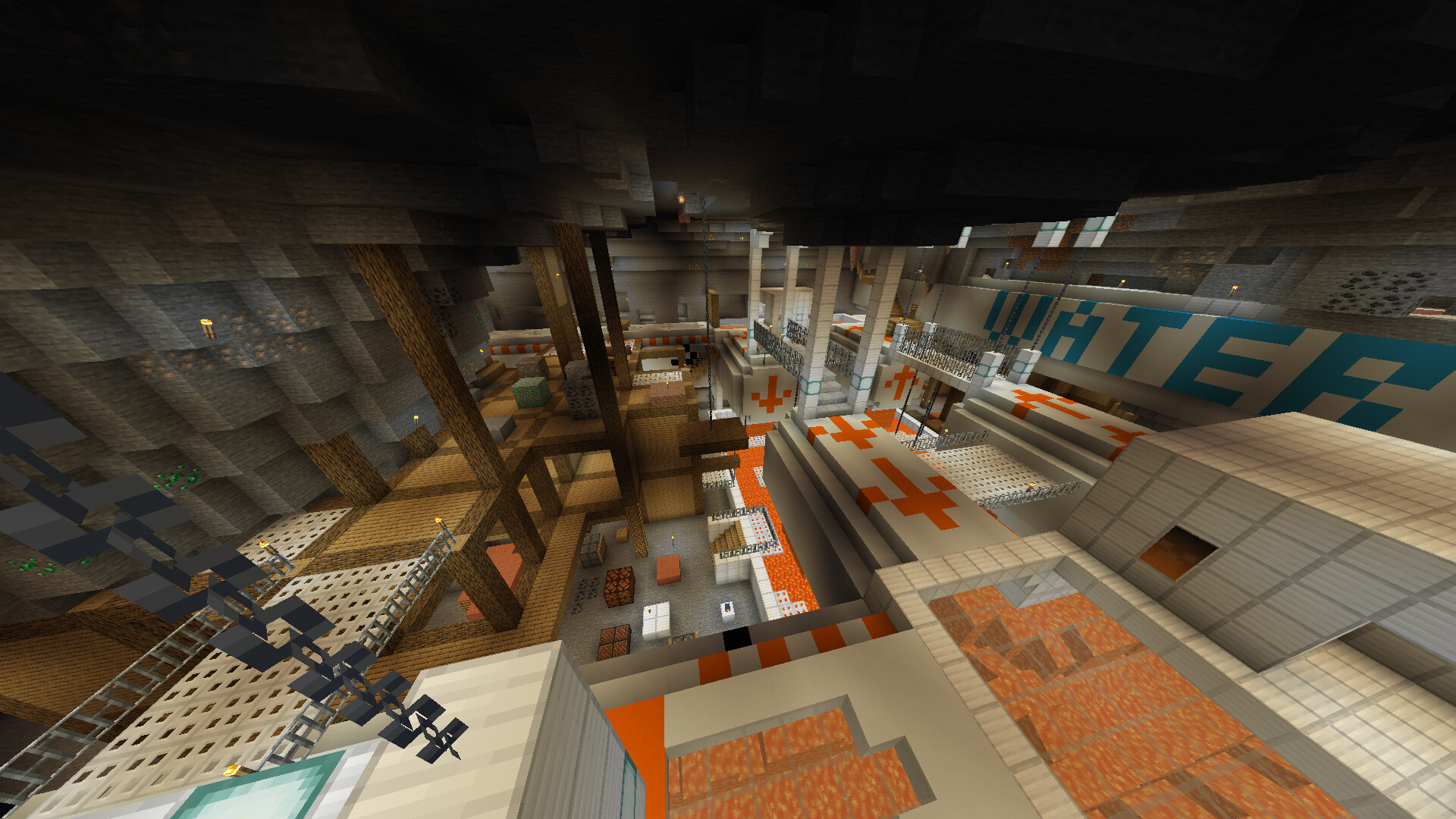 The center undermining (Road to the underground Illager city (Alpha)) Minecraft Map