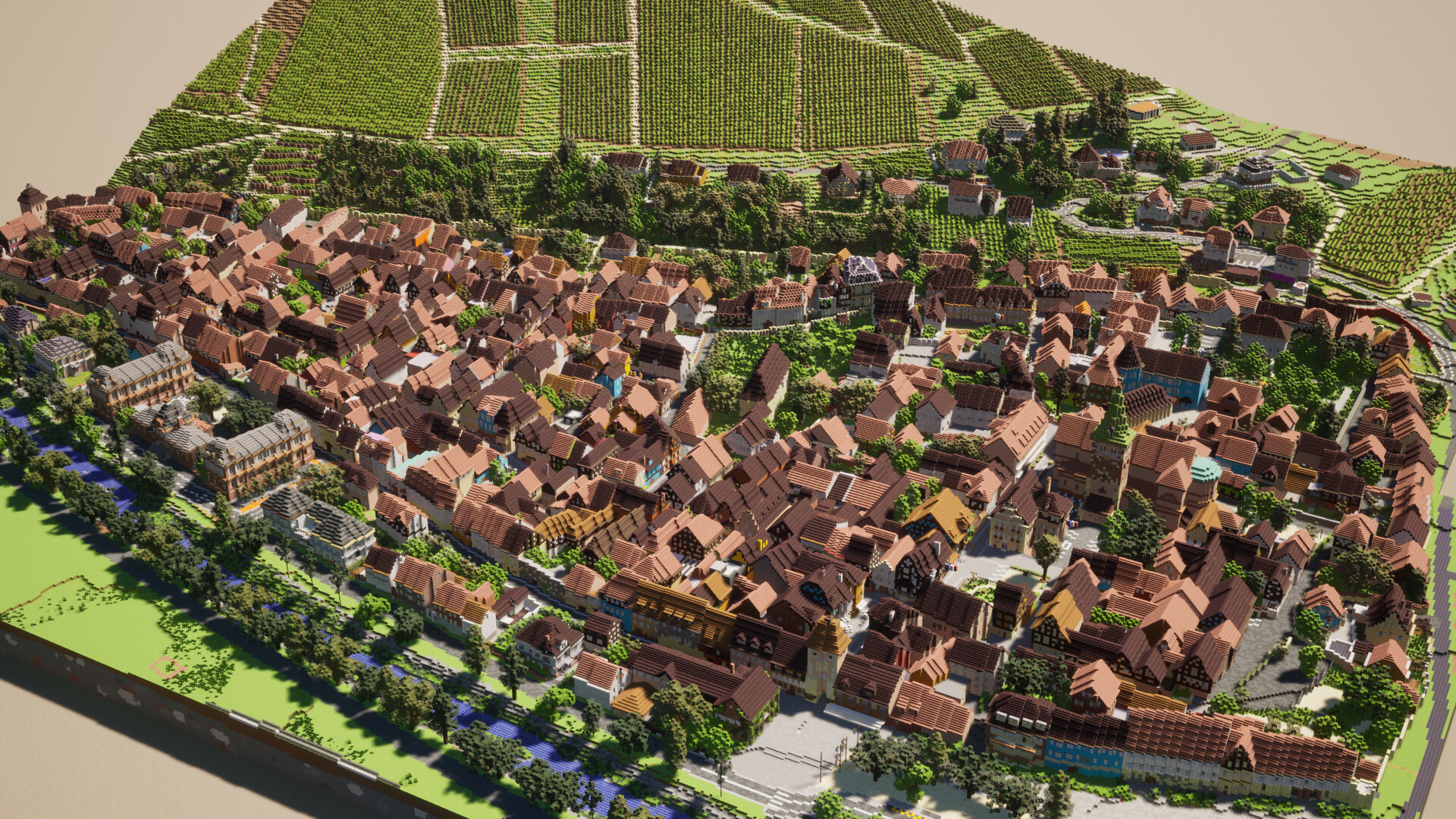 [600 hours] Cinematic reproduction of Turckheim in minecraft! Minecraft Map