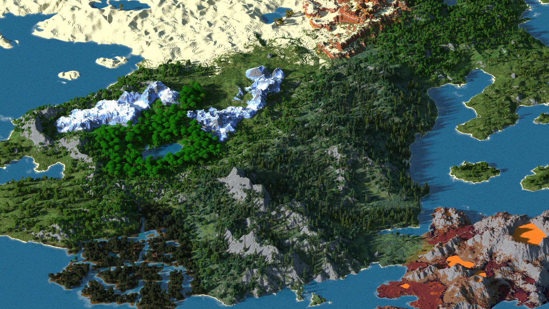 Five Worlds / Survival Map - [WorldPainter] Minecraft Map