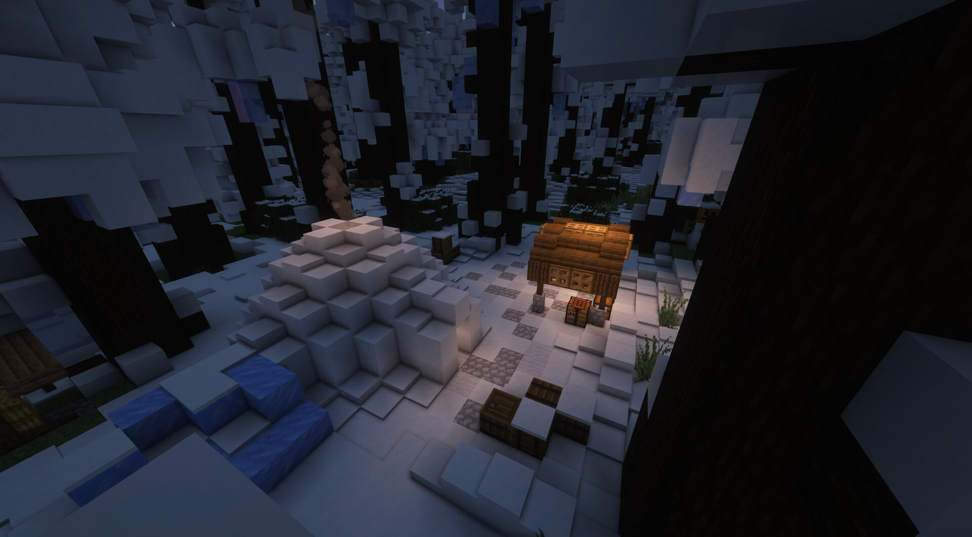 One Chunk Snow Camp Minecraft Map