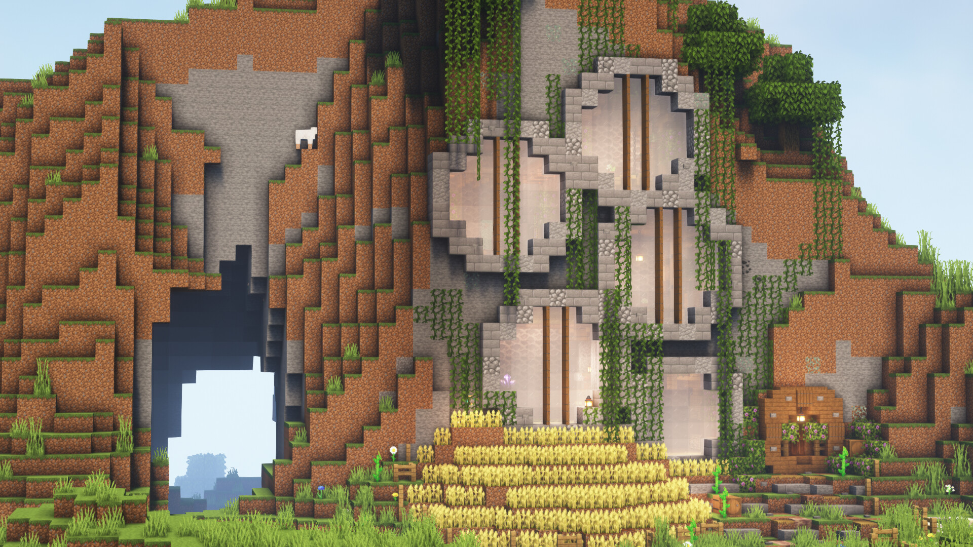 Cabin in the mountain with interior [ Download ] Minecraft Map