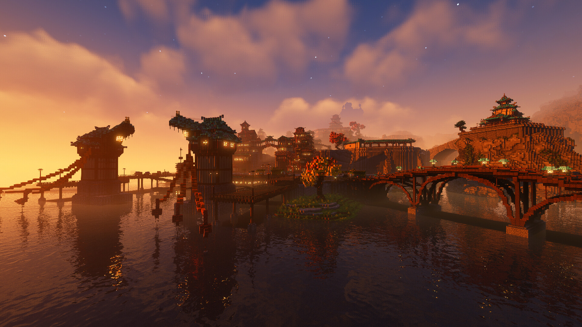 Liyue Harbour from Genshin Impact in Minecraft | 1:1 Scale Minecraft Map