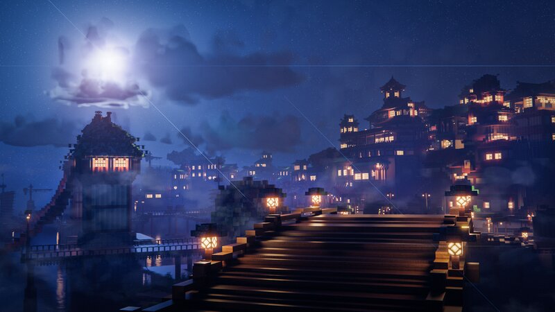 Liyue Harbour from Genshin Impact in Minecraft | 1:1 Scale Minecraft Map