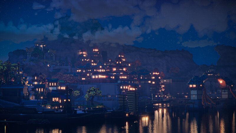 Liyue Harbour from Genshin Impact in Minecraft | 1:1 Scale Minecraft Map