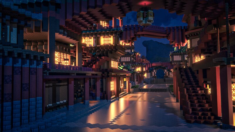 Liyue Harbour from Genshin Impact in Minecraft | 1:1 Scale Minecraft Map