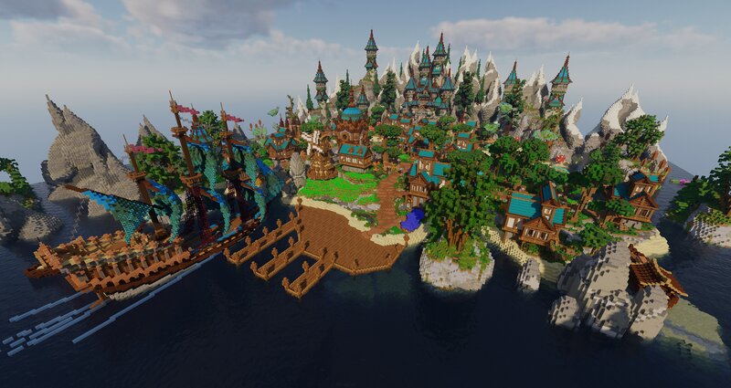 🔹 Blue Magic Village ⛅ | NetherixStudios Minecraft Map