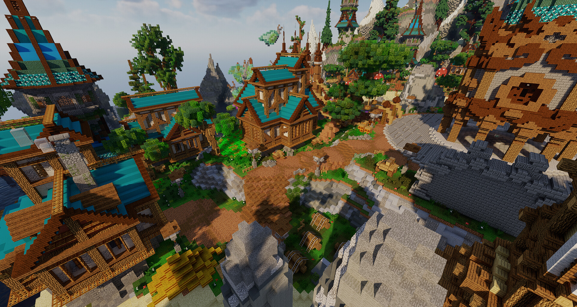 🔹 Blue Magic Village ⛅ | NetherixStudios Minecraft Map