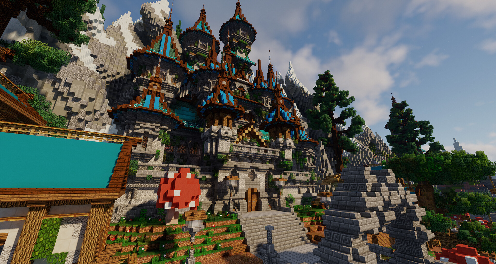 🔹 Blue Magic Village ⛅ | NetherixStudios Minecraft Map