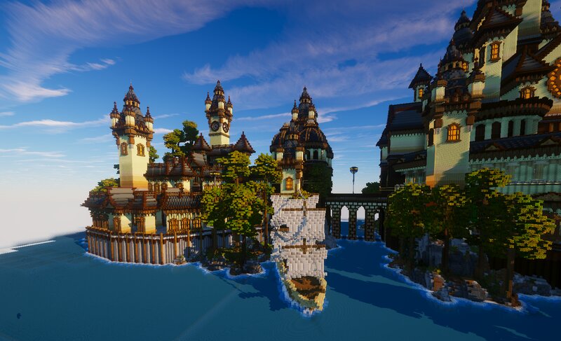 Island City + Castle Minecraft Map
