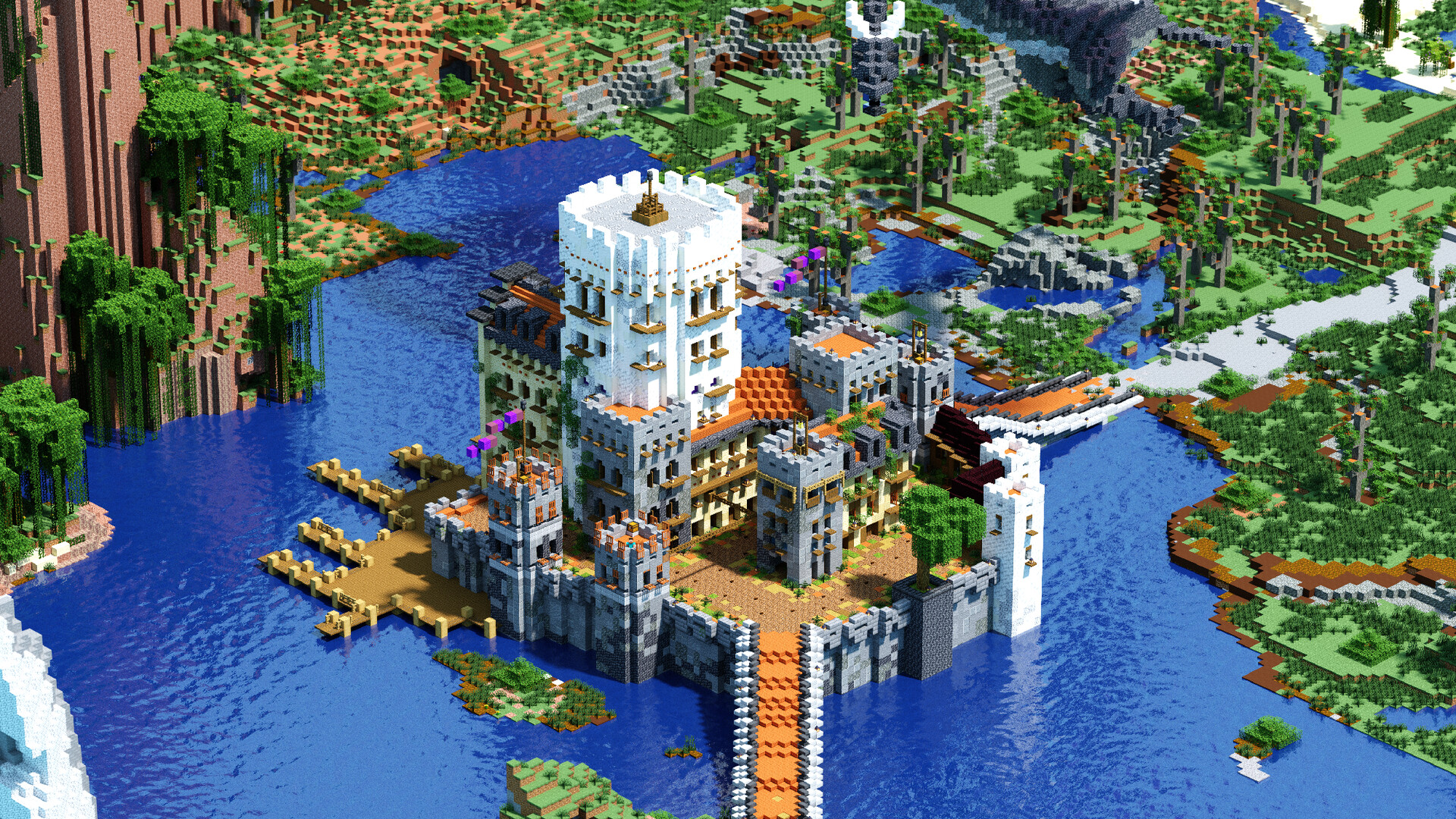 Lake Castle - Survival Spawn Minecraft Map