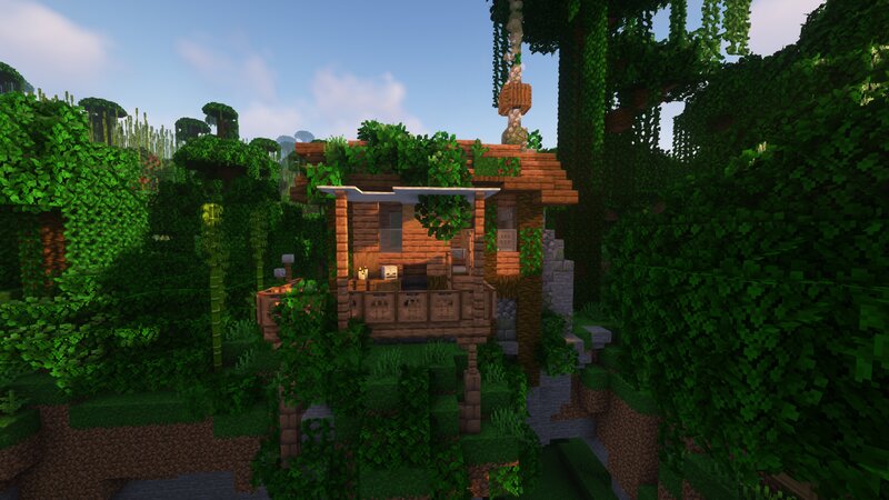 Tribal Hut in the Jungle - Blocktober Build 01 Minecraft Map