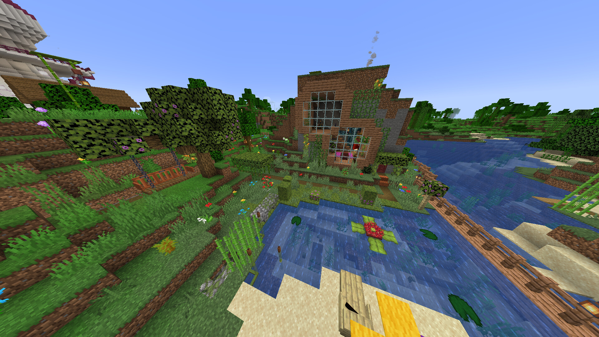 Jungle village with special houses for professions and a tree house ...