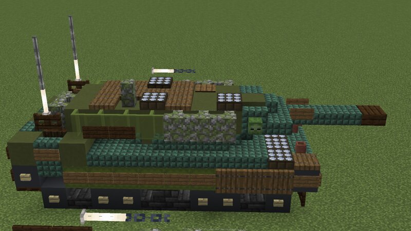 1.5:1 scale Leopard 2A5 and 2A6 main battle tanks Minecraft Map