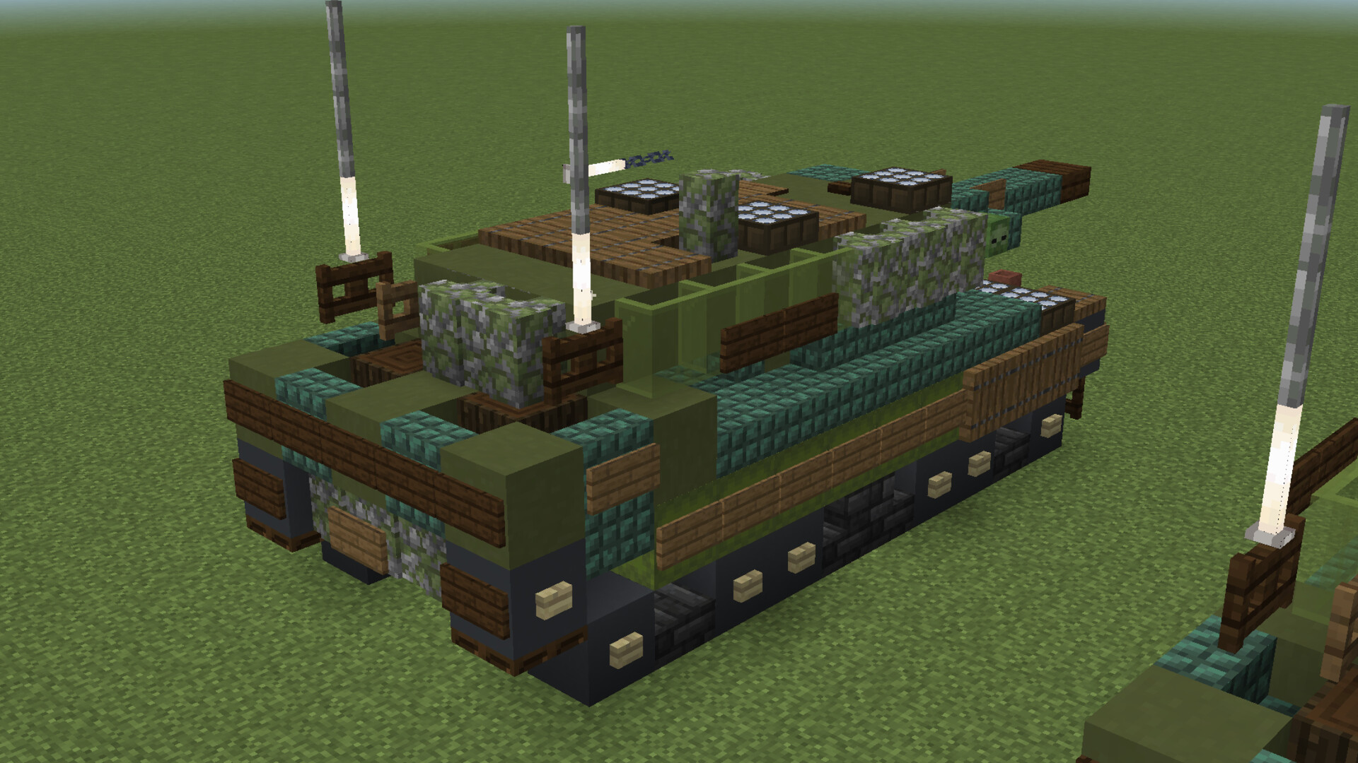 1.5:1 scale Leopard 2A5 and 2A6 main battle tanks Minecraft Map