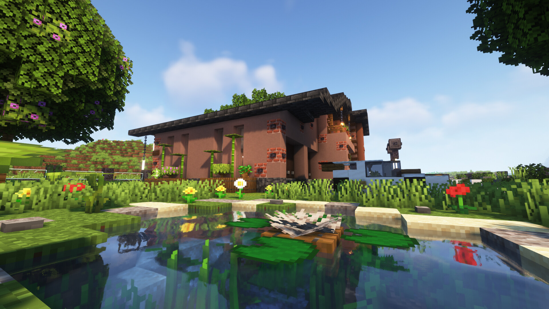 Modern country house with interior [ Download ] Minecraft Map