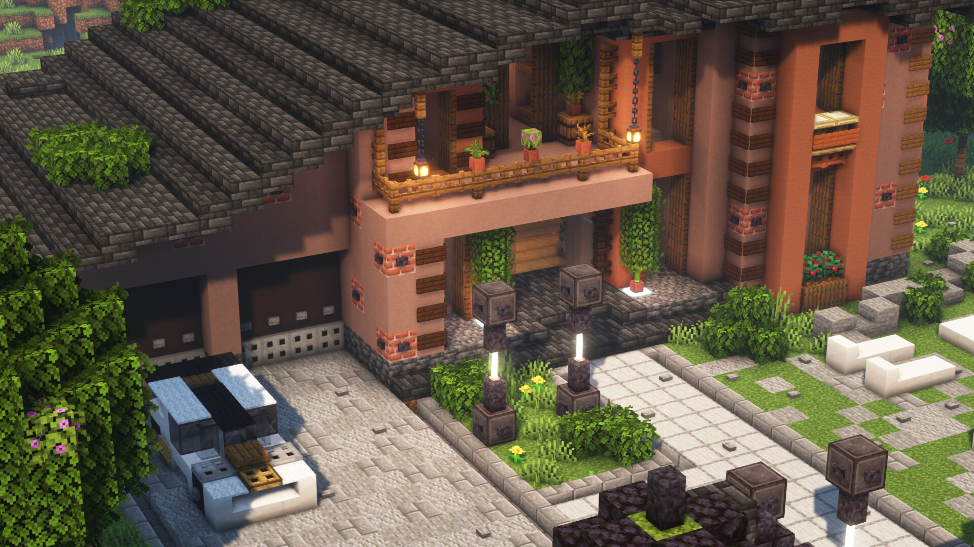 Modern country house with interior [ Download ] Minecraft Map