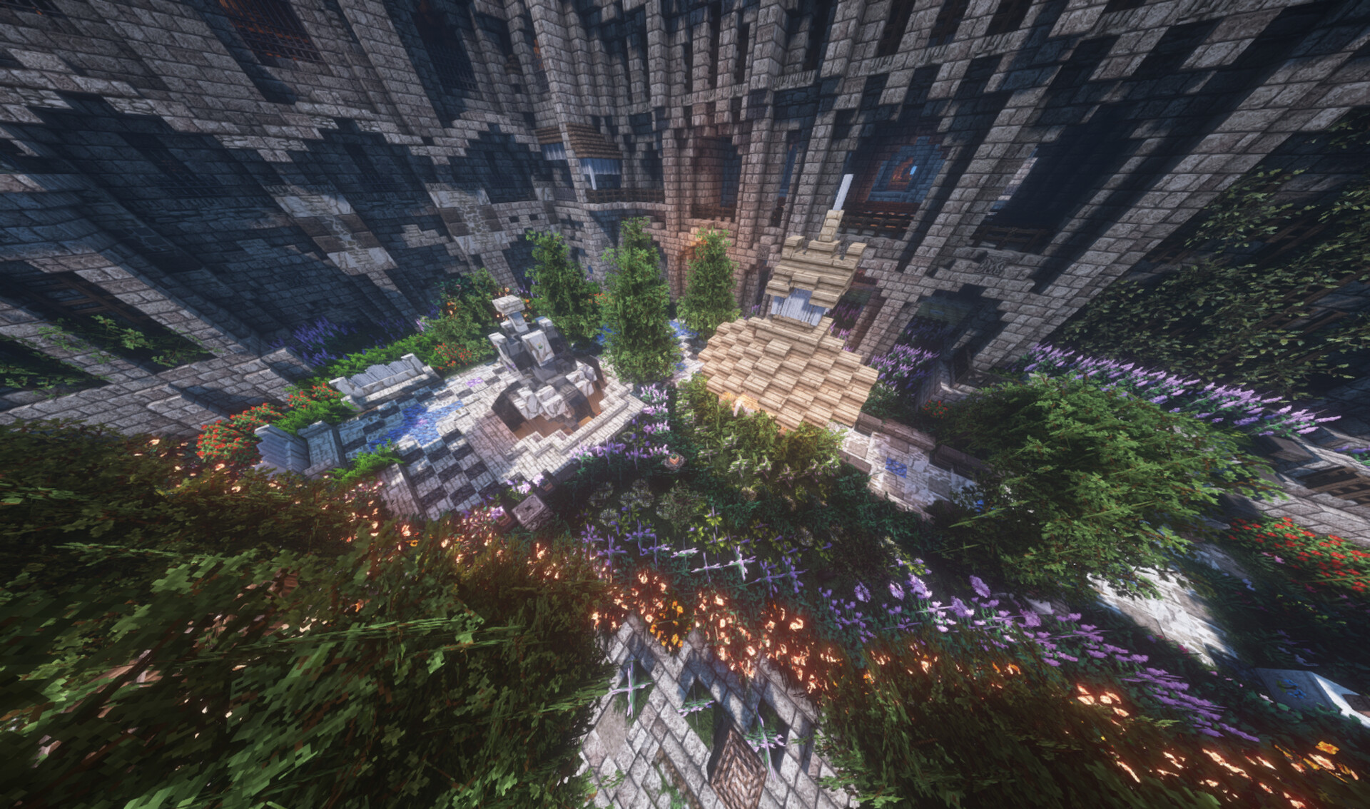 The beautiful garden I built in 12 hours in My Flower City Minecraft Map