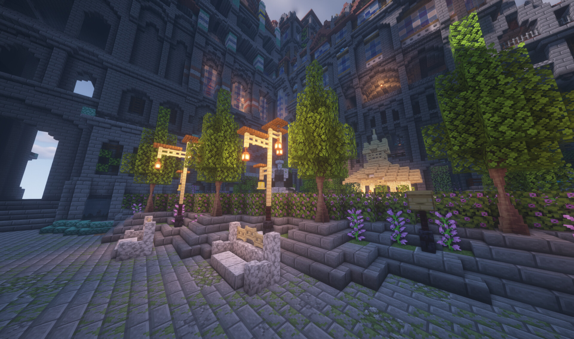 The beautiful garden I built in 12 hours in My Flower City Minecraft Map