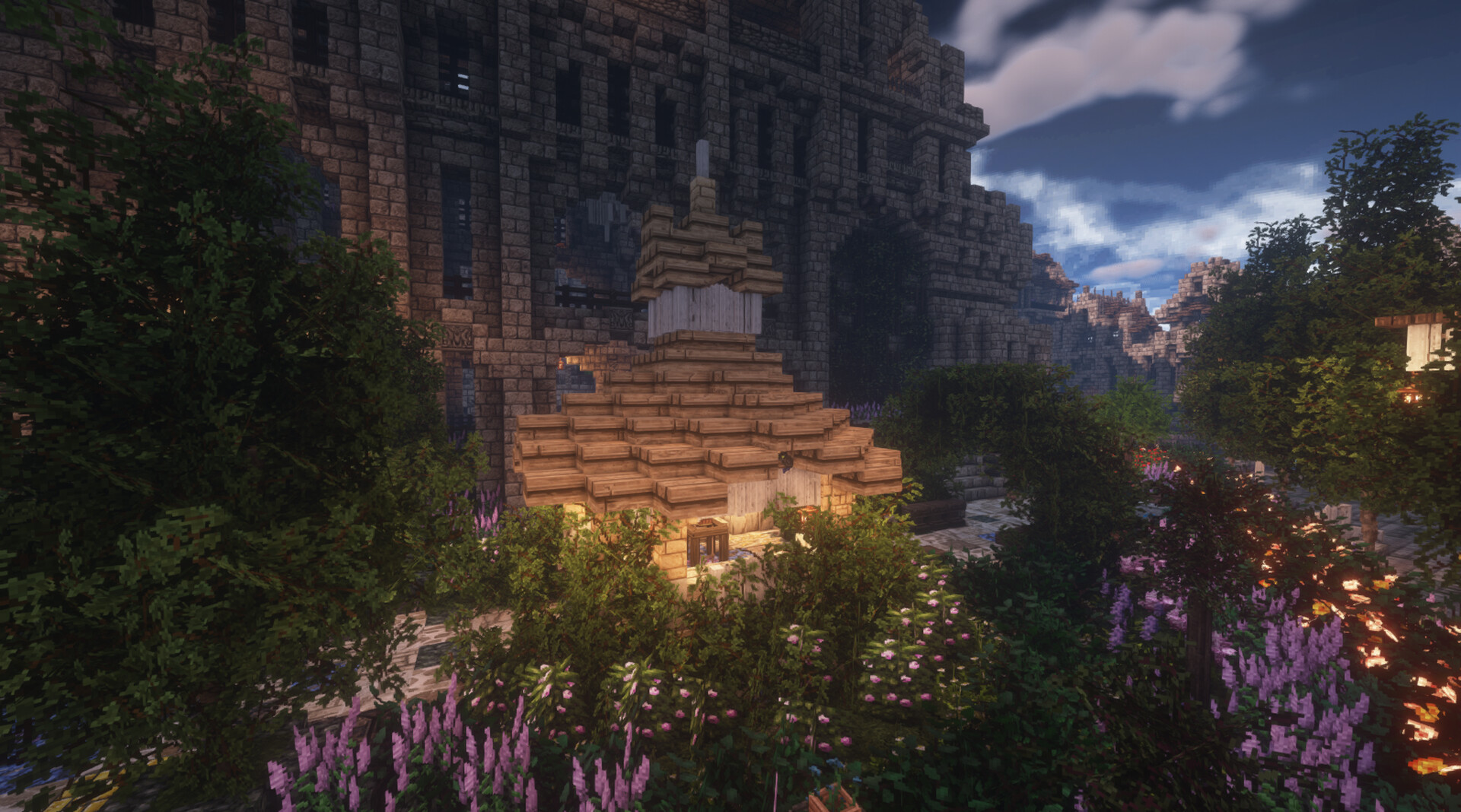 The beautiful garden I built in 12 hours in My Flower City Minecraft Map