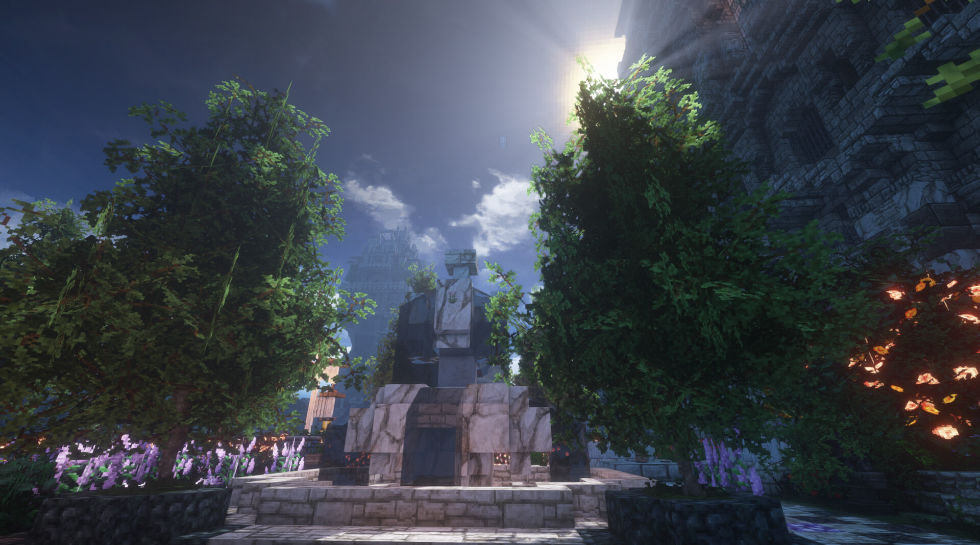 The beautiful garden I built in 12 hours in My Flower City Minecraft Map