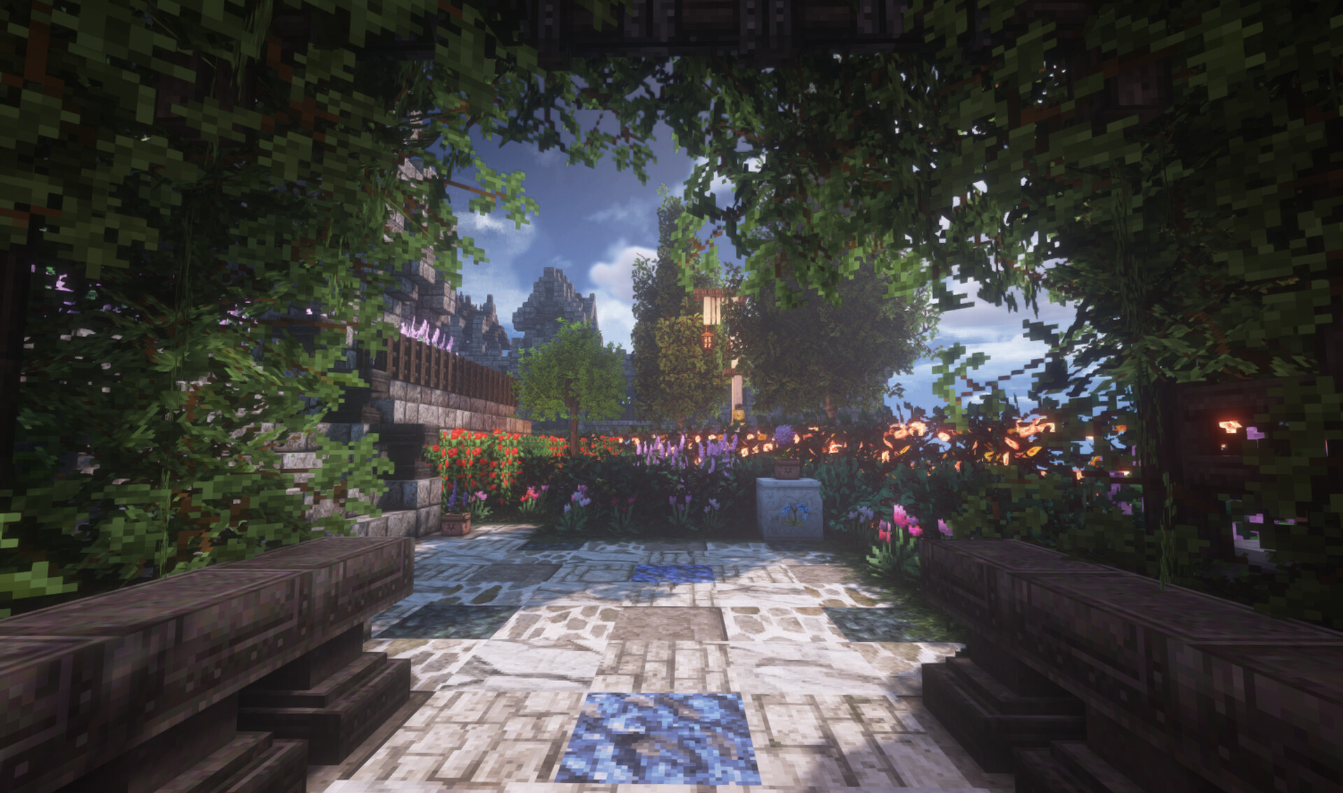 The beautiful garden I built in 12 hours in My Flower City Minecraft Map