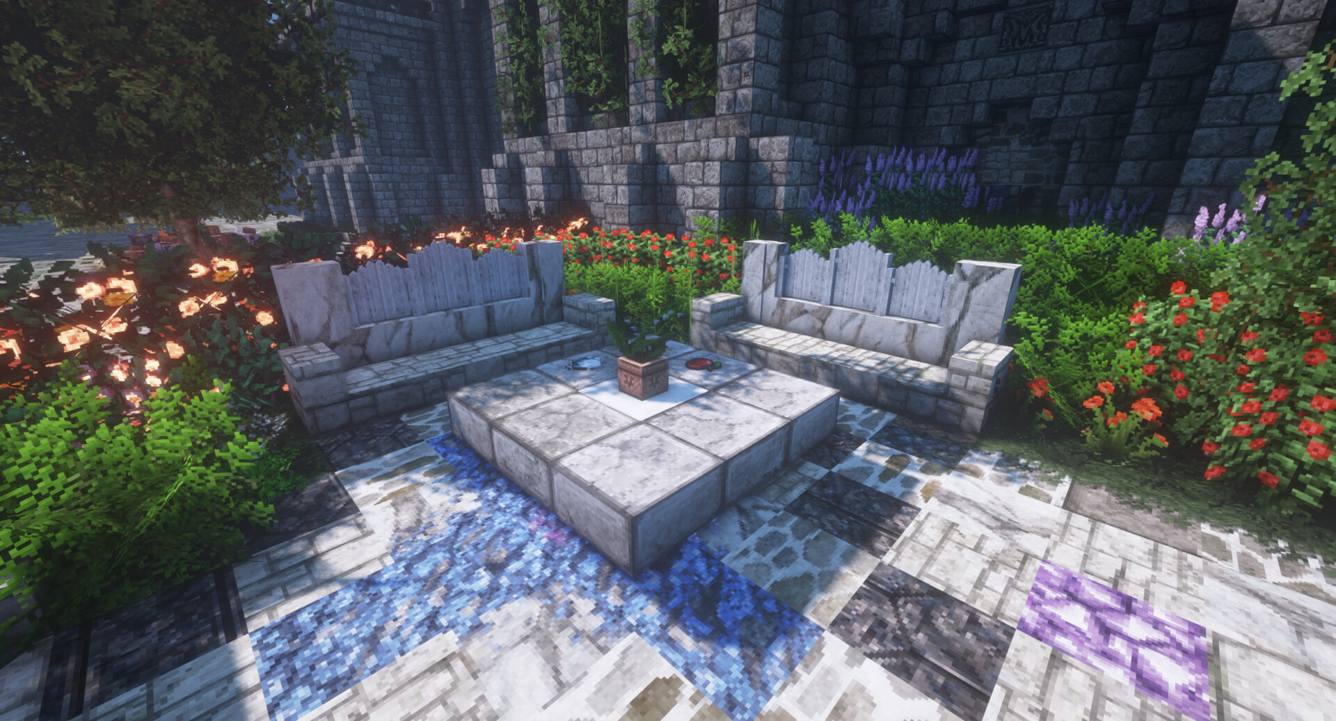 The beautiful garden I built in 12 hours in My Flower City Minecraft Map