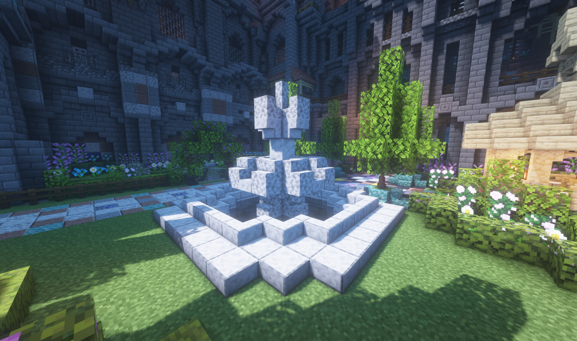 The beautiful garden I built in 12 hours in My Flower City Minecraft Map
