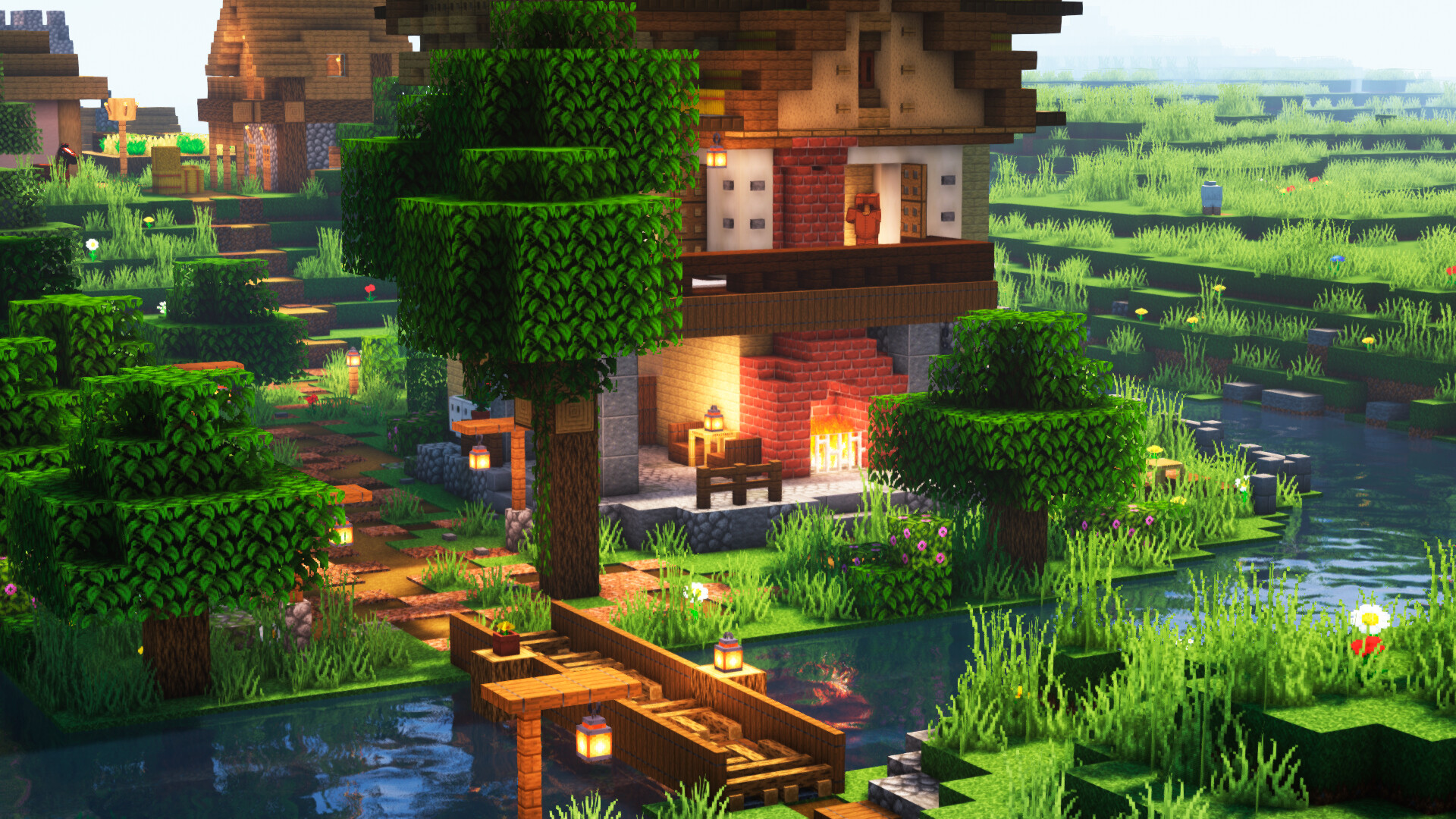 Large cozy house with interior [ Download ] Minecraft Map