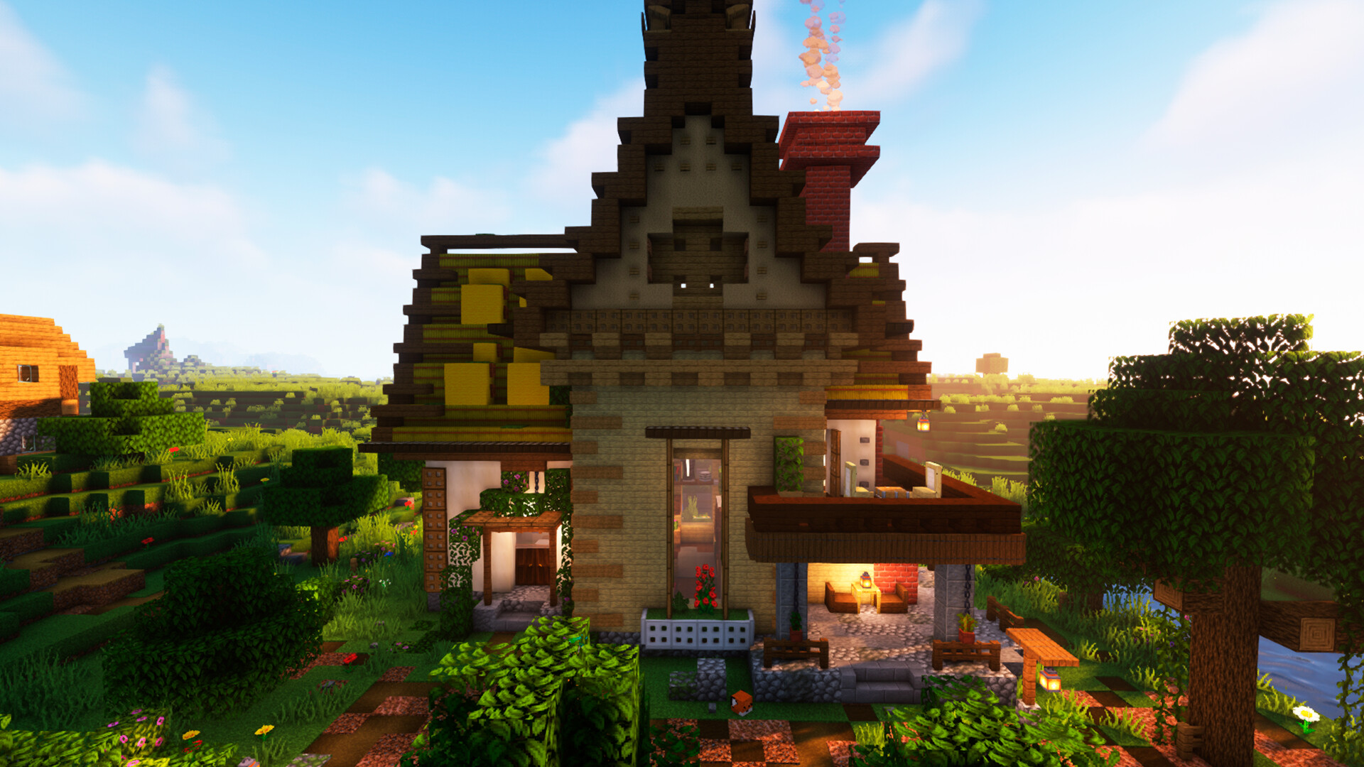 Large cozy house with interior [ Download ] Minecraft Map
