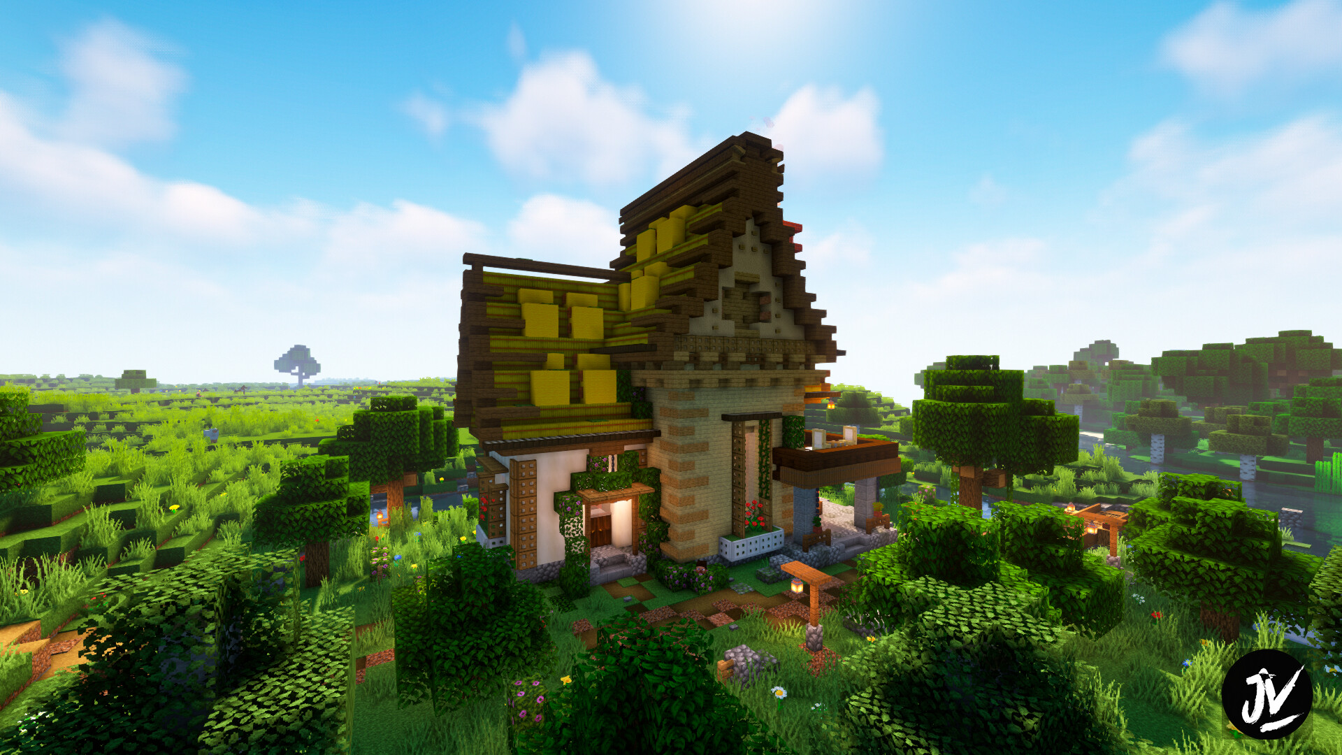 Large cozy house with interior [ Download ] Minecraft Map