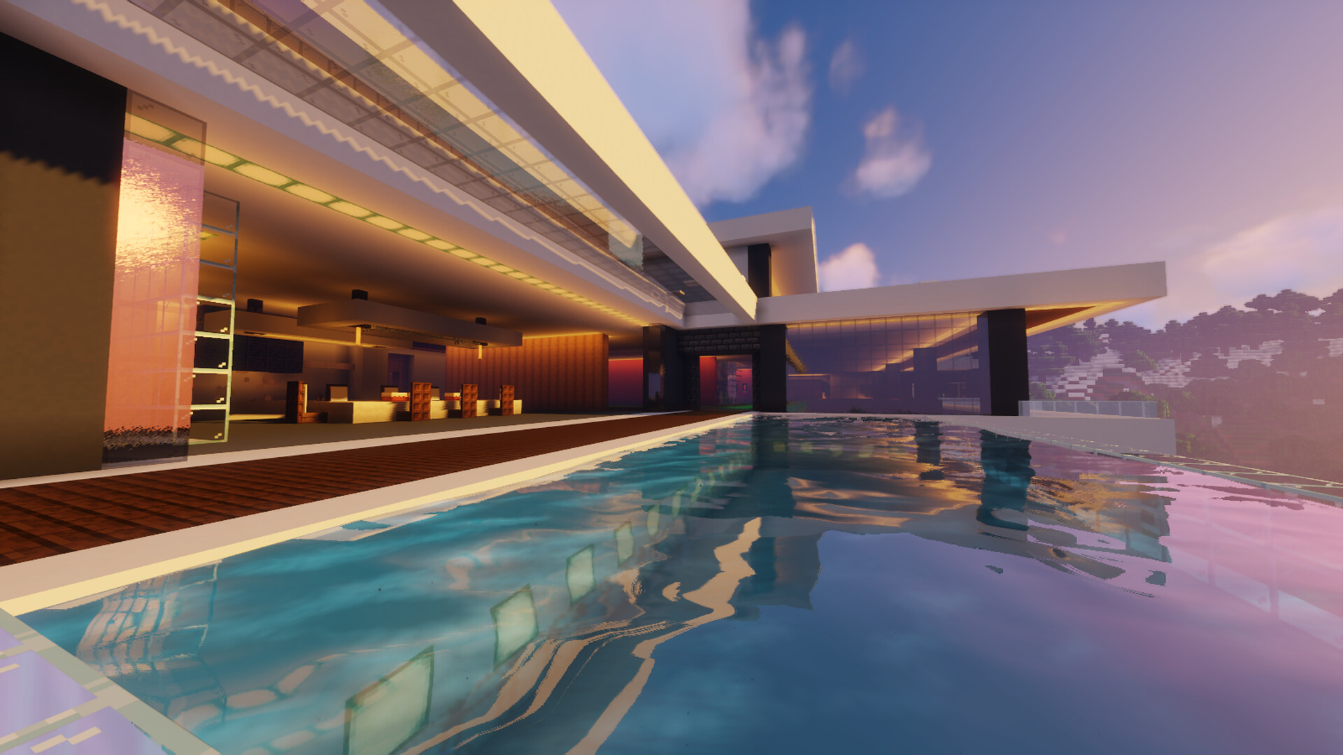 Minecraft Modern Mountain House (with interiors) Minecraft Map