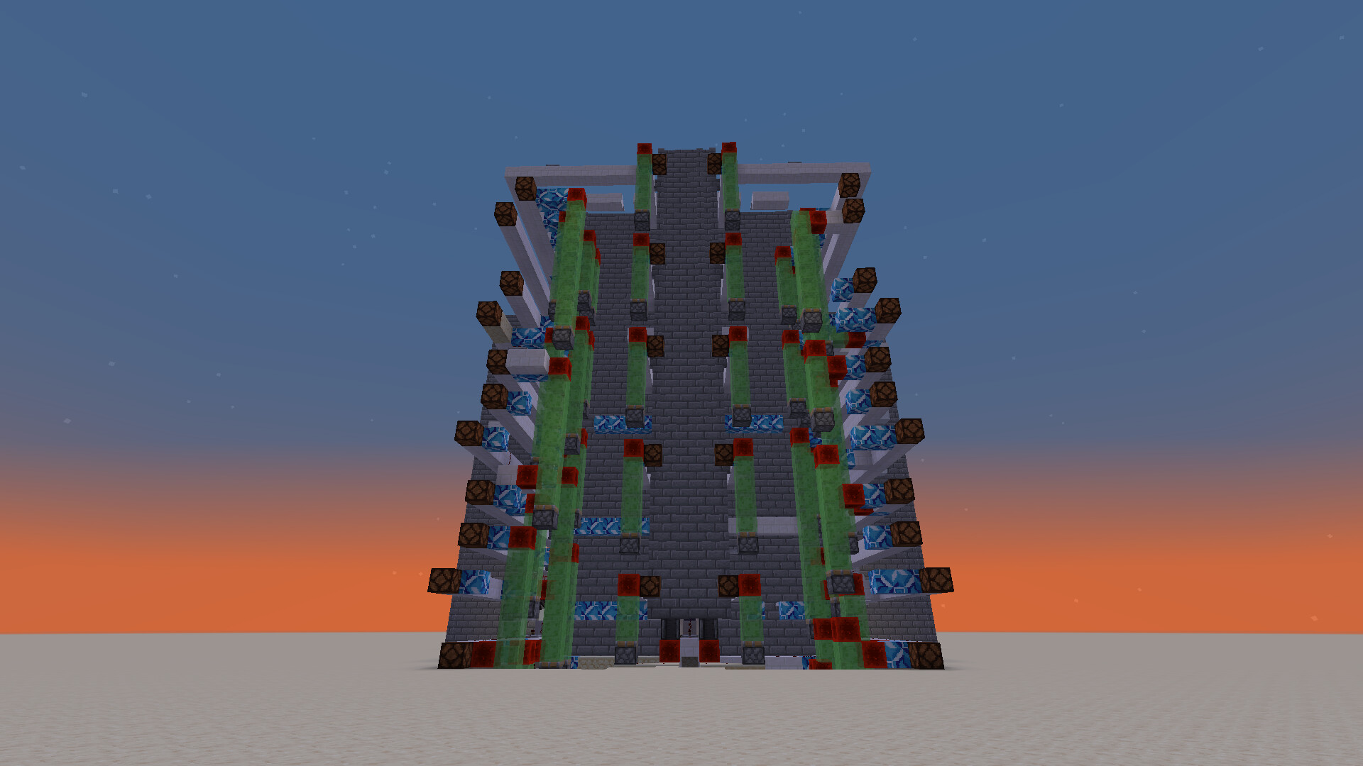 WORLD'S FIRST! SET OF 2! 5 Floor Piston Elevators + Map Download Minecraft Map