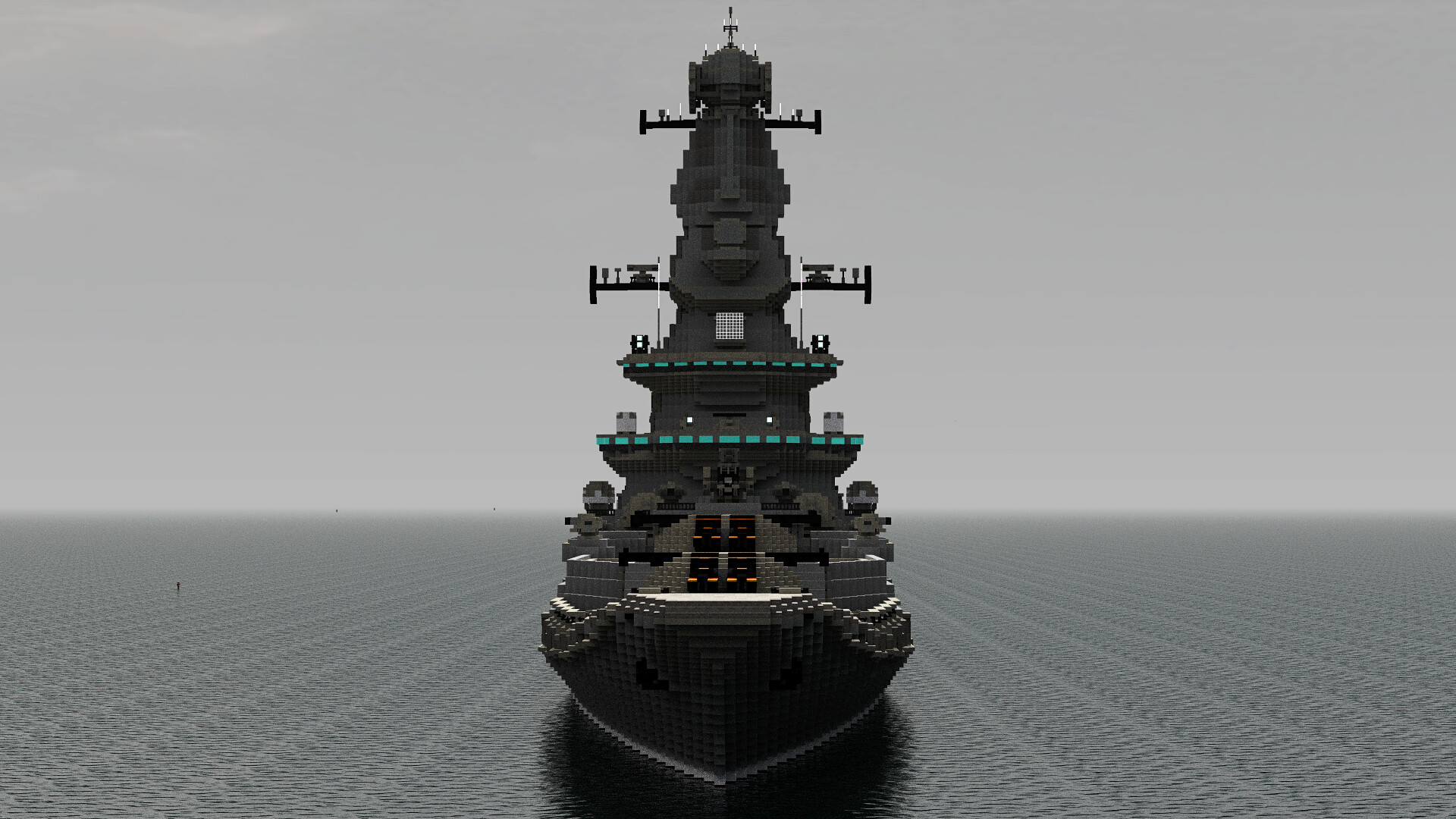 Strategic Battleship Hypersonic Railgun- Red Tide class Minecraft Map