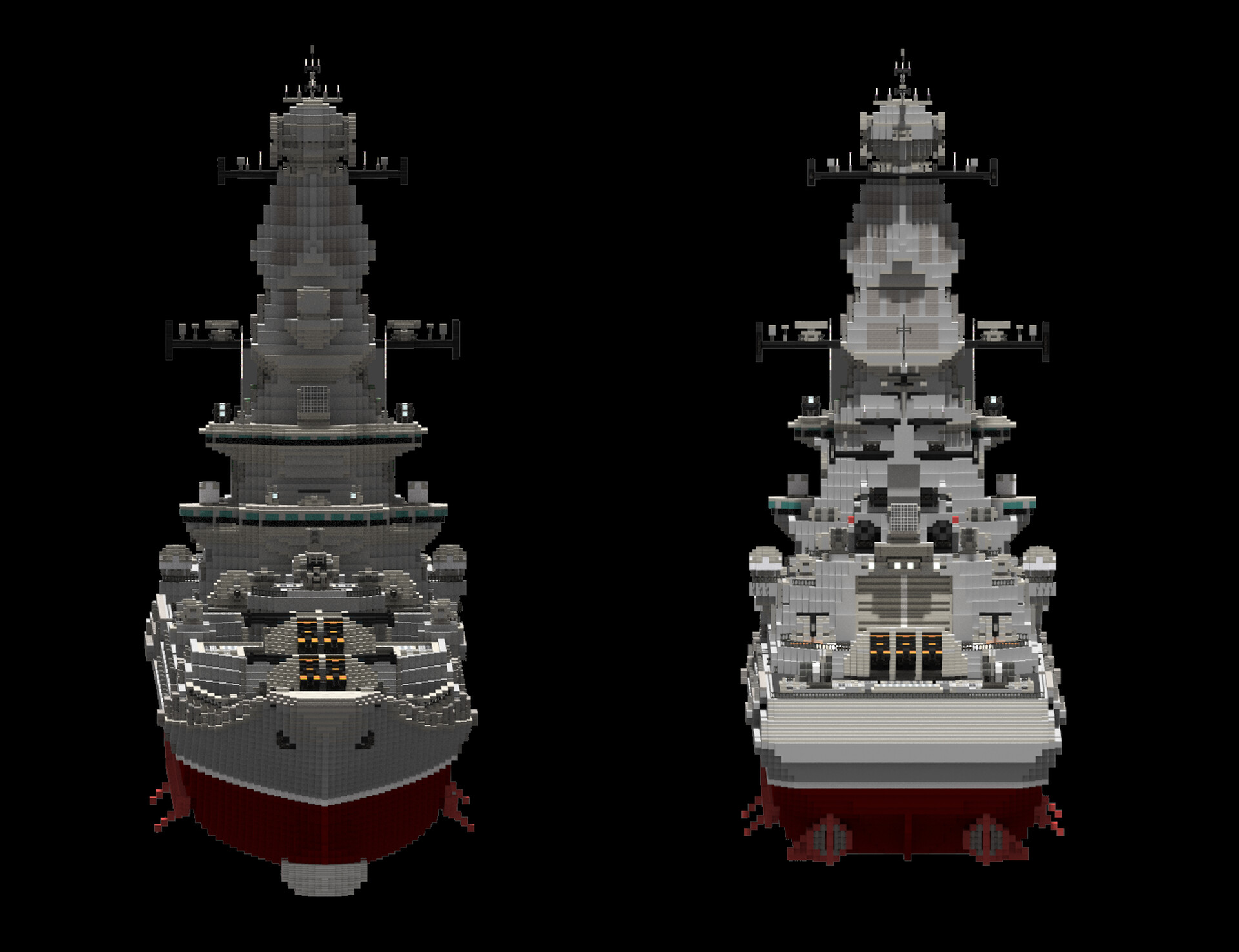 Strategic Battleship Hypersonic Railgun- Red Tide class Minecraft Map