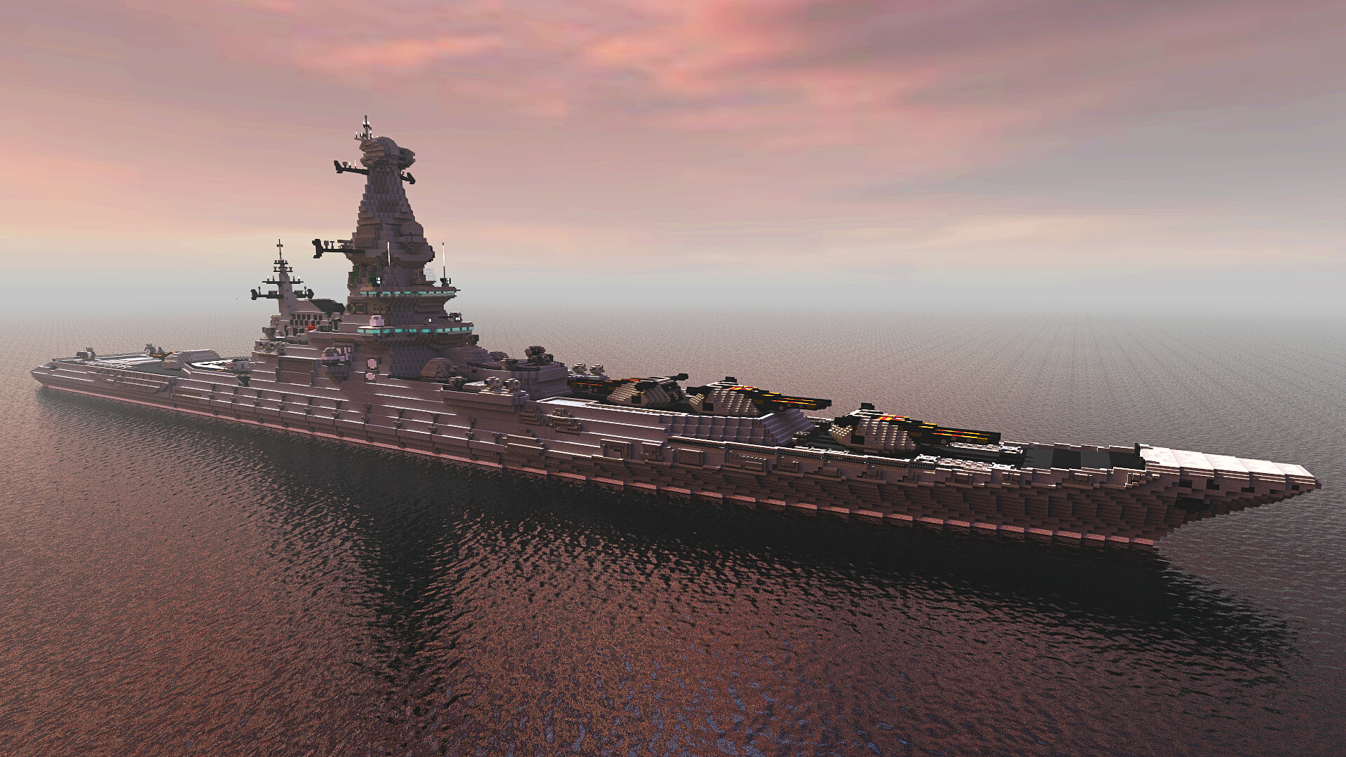 Strategic Battleship Hypersonic Railgun- Red Tide class Minecraft Map